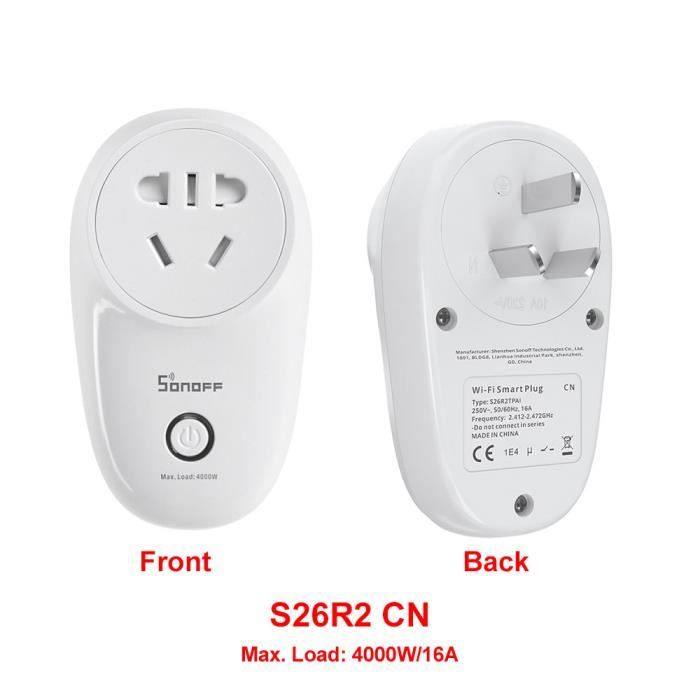 S26R2 CN-prise intelligente Wi-Fi S26 R2, 16a, sans fil, interrupteur, commande vocale ...