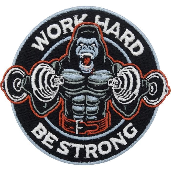 Patch Thermocollant - Fitness Work Hard Be Strong Gorilla | Patches ...
