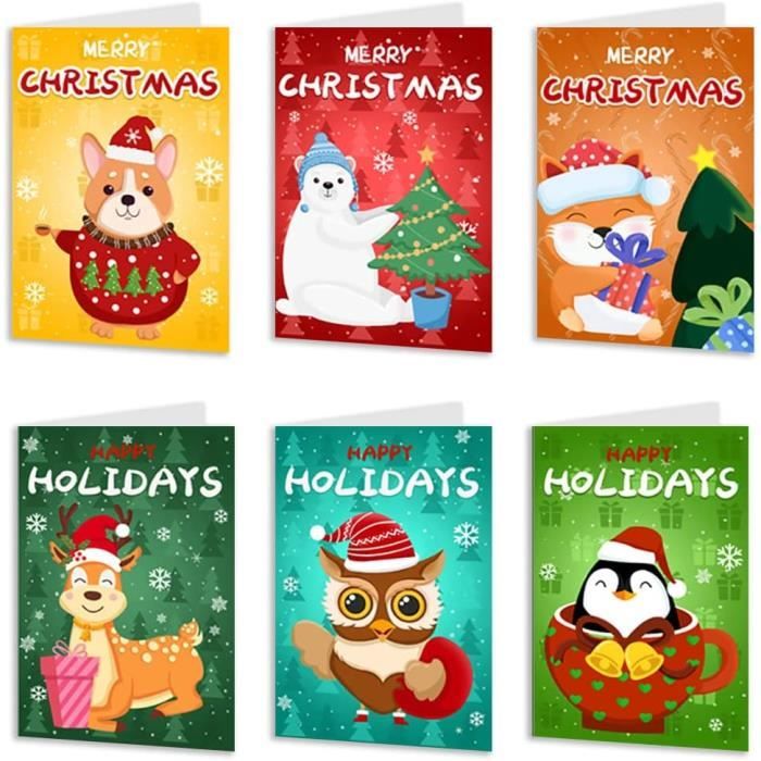 Carte De Noël, Lot De 24 Cartes De Noël, Cartes De Joyeux Noël, Carte ...