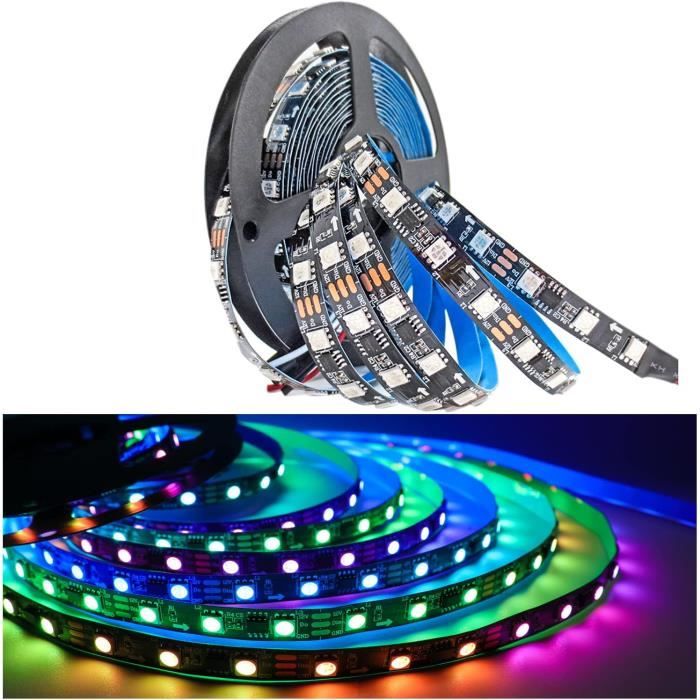 WS2811 Ruban LED 12V, RGB Pixel Bande LED 5M 300 LEDs IP30 Flexible ...