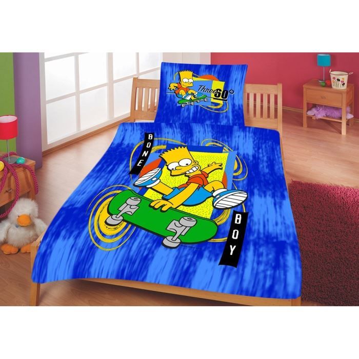 Parure de lit housse de couette Bart Simpson Skate - Cdiscount Maison