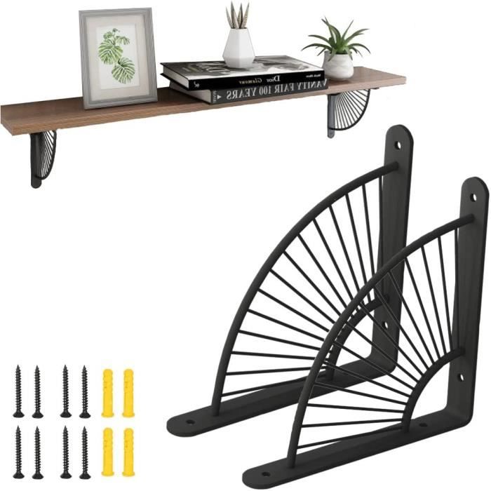 Lot de 2 Équerre pour Étagere Murale 200mm Support Console Acier ...