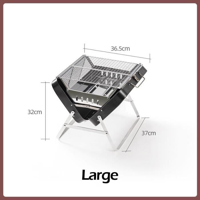 Réchaud,barbecue à charbon de bois pliable en acier inoxydable, Mini ...