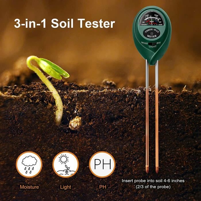 Mesure-controle,Testeur de sol PH 5 en 1, testeur d'humidité, kit de ...
