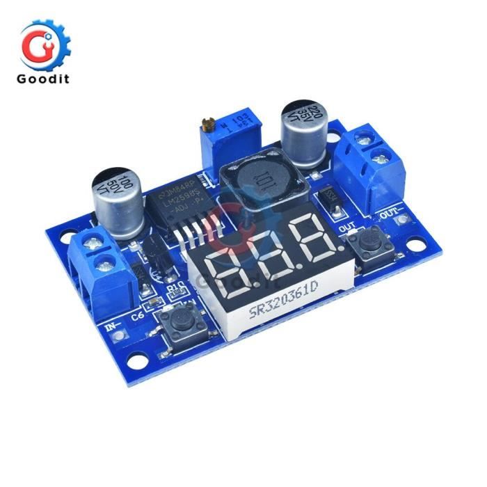LM2596 LED Display -Module de convertisseur de tension réglable,LM2596S LM2596 3.2V 40V à 1.25V ...