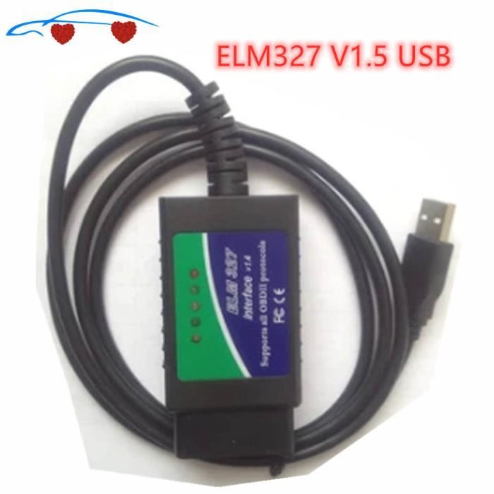 ELM327 V15 prise en charge des protocoles OBD2 ELM 327 OBD Version 15 outil de balayage bas sur ...