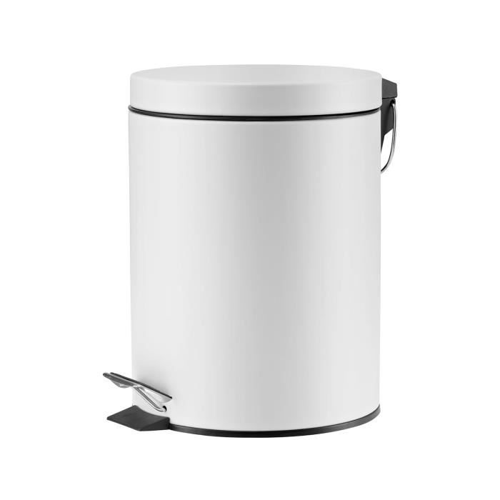 Poubelle 5L - Design Moderne Poubelle Salle Bain - Blanc Poubelle Wc - Poubelles De Salle De ...
