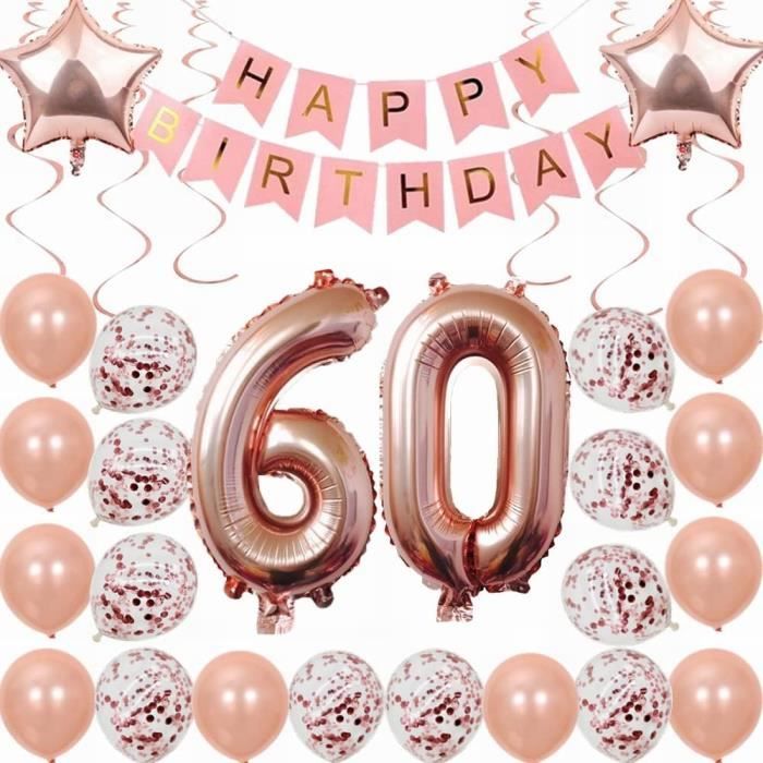 Décoration D'Anniversaire 60 Ans - Or Rose - 60 Ans - Pour Femme Et ...