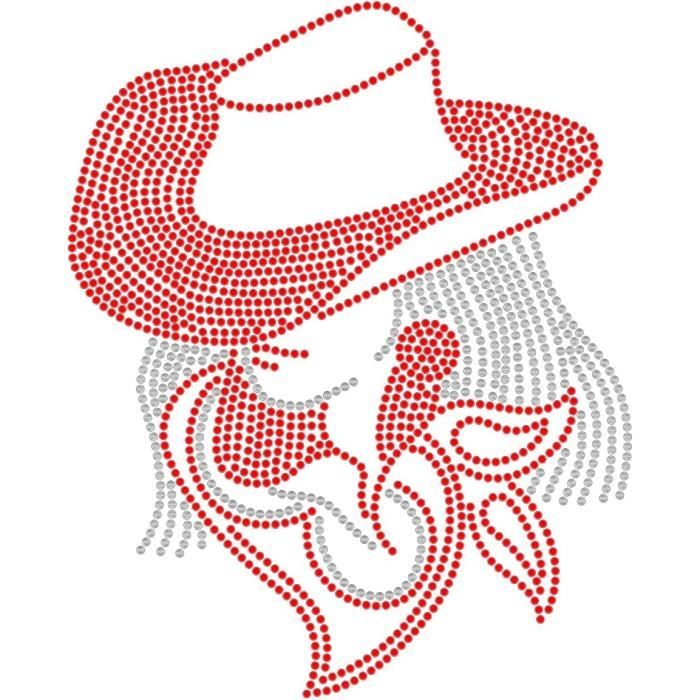 Cowgirl Red Crystal Pierre À Fusil Heat Transfer Cool Girl Pierre À Fusil Iron On Hotfix ...