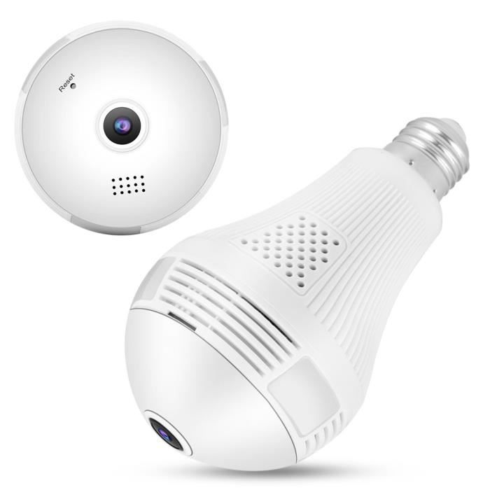 Ampoule de Caméra WiFi DVR 360 ° Panoramique Intelligent Surveillance à Distance 960P 1.3MP HD ...