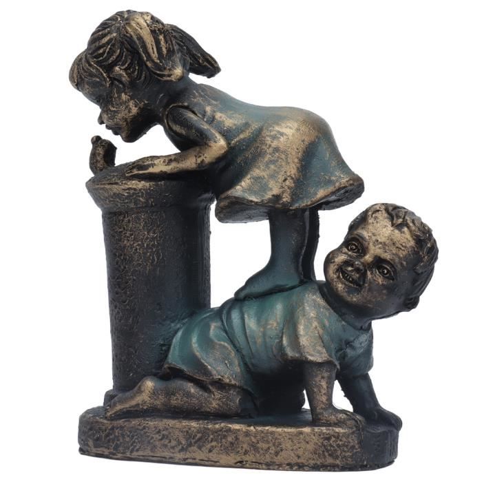 Duokon Garden Statue, Girl Boy Drink Water Exquisite Vivid Courtyard ...