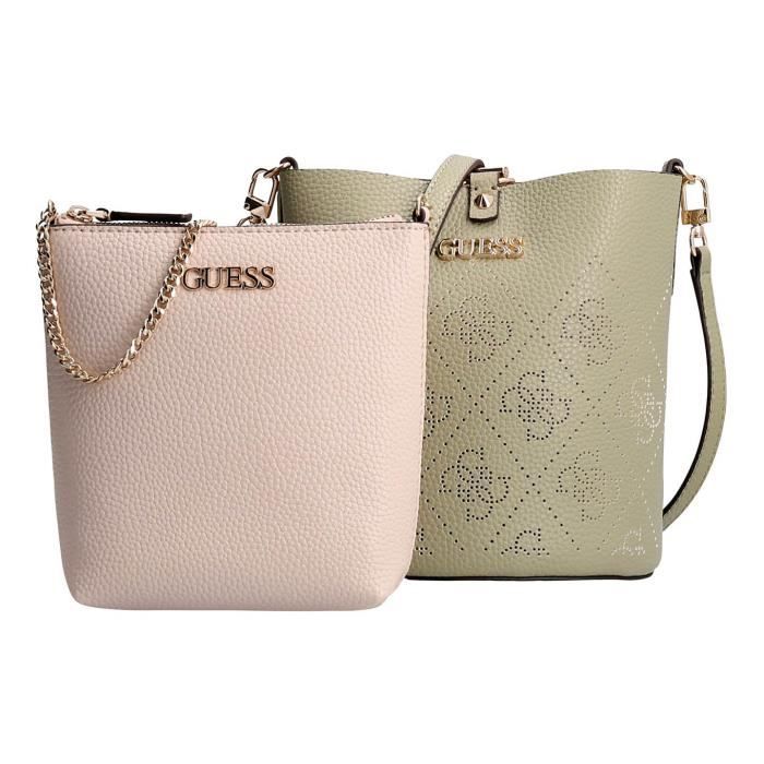 GUESS Amara Kasinta Bucket Bag Sage 204148 sac a epaule bandouliere sacoche kaki Cdiscount Bagagerie Maroquinerie