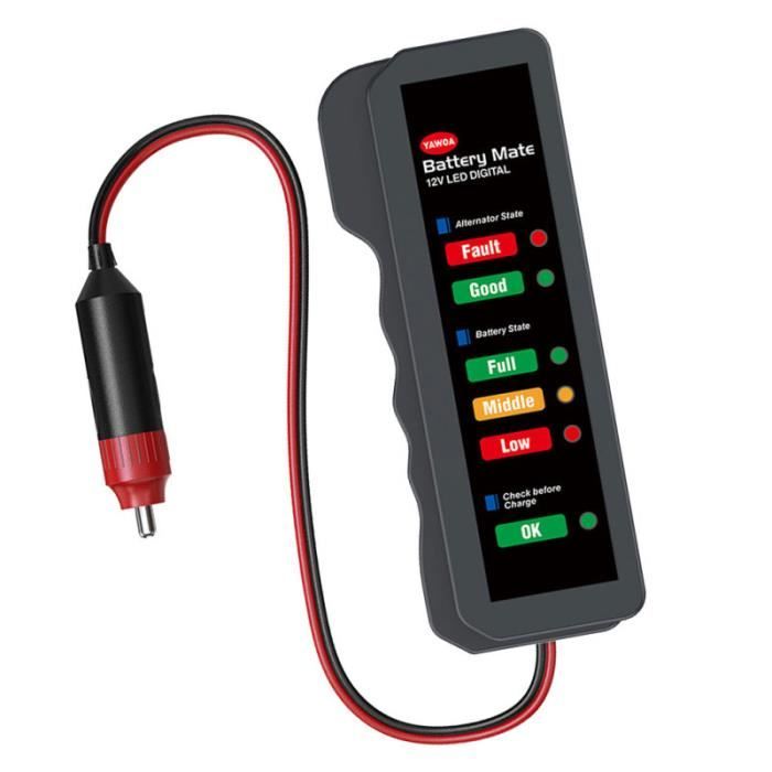 Testeur de batterie de voiture 12V Mesureur de batterie pratique ...