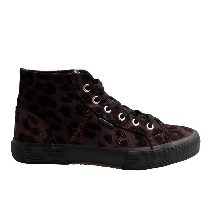 Baskets montantes pour femmes YKK-301-Imprimé animalier gris Gris ...