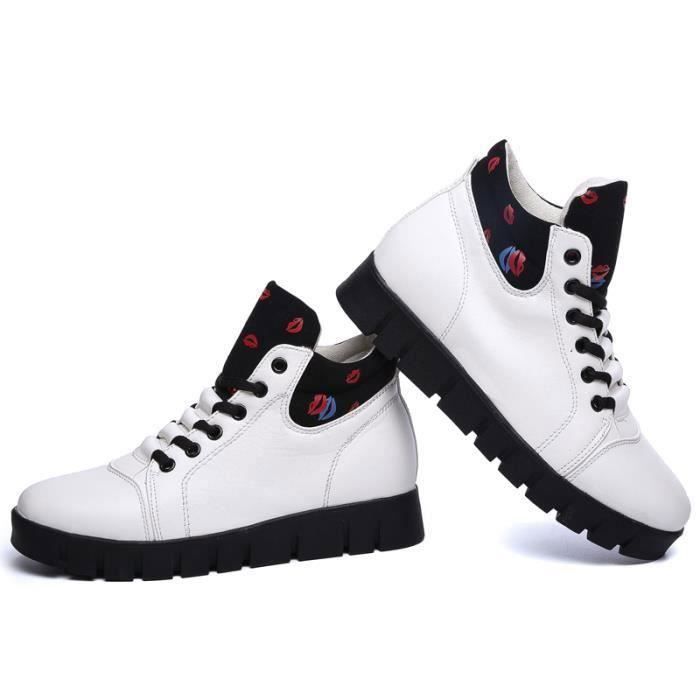 Basket Femme Blanc Chaussures cuir Run Feminine Respirante Chaussure ...