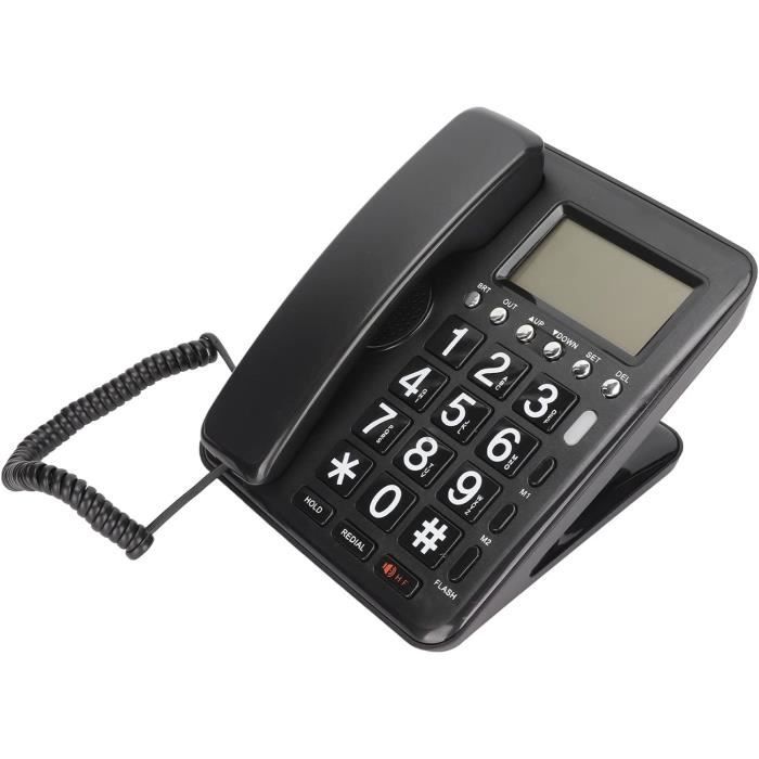 Téléphone Filaire De Bureau, Téléphone Filaire Fixe Avec De Grands Boutons, Téléphone Filaire ...