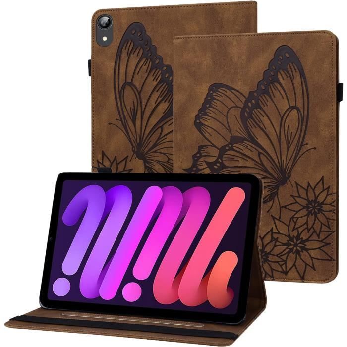 Coque Ipad Mini 2021 Papillon En Relief Etui En Cuir Pu Portefeuille ...