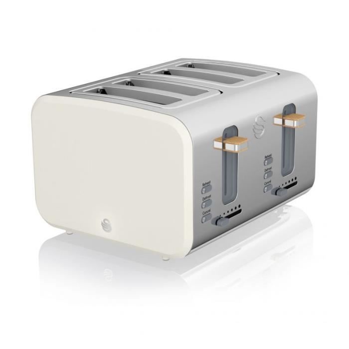 Swan 4 Slice Nordic Toaster Grille-pain 4 tranches, blanc, acier ...