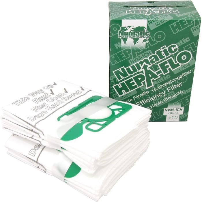 Lot de 10 sacs cylindriques Hepaflo pour aspirateur TRAHOO Hetty ...