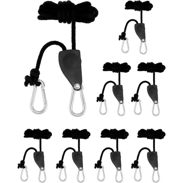 ® Lot De 8 Crochets À Cliquet Réglables - 70 Kg - 1,8 M - Tendeurs De ...