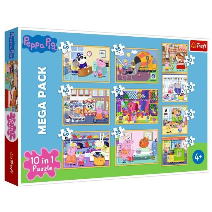 Puzzle Peppa Pig - Boîte Mega Puzzle 10 en 1 - 20, 35 et 48 Parties ...