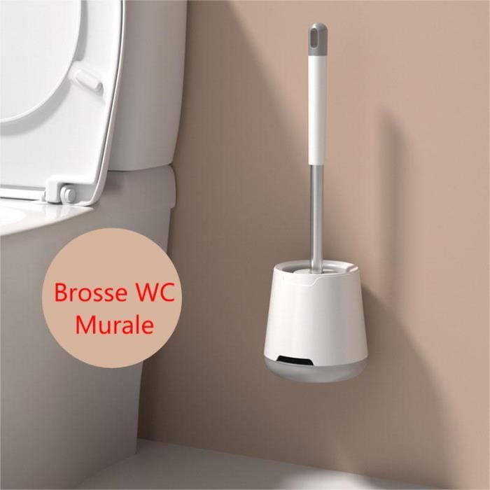 YESCUSTOM Brosse WC en silicone avec support poignée antidérapante avec poils souples en TPR ...