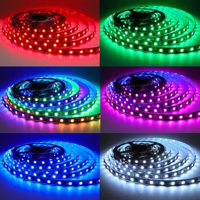 WS2811 Ruban LED 12V, RGB Pixel Bande LED 5M 300 LEDs IP30 Flexible ...