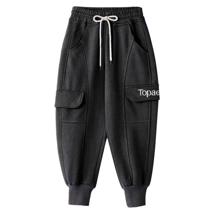 Inhzoy Pantalon Cargo Enfant Fille Garçon Pantalon Jogging Sport