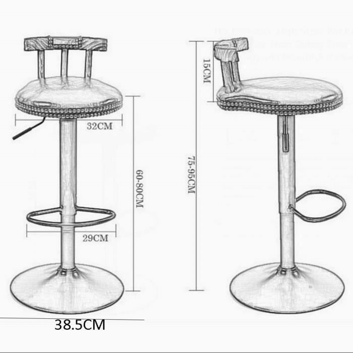 Mobilier de bar, siège ergonomique en bois massif de style américain ...