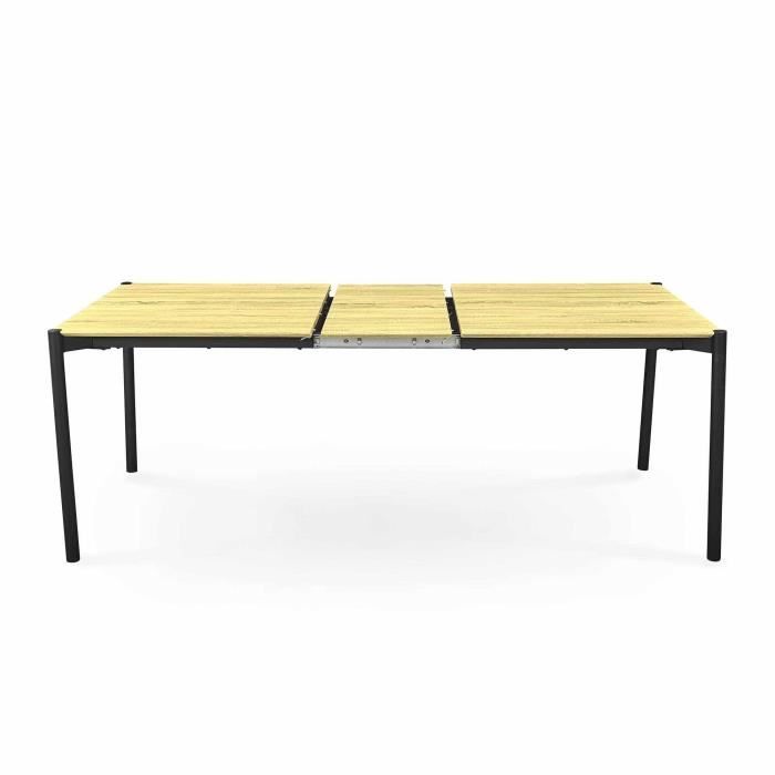 Table à manger extensible en bois et métal rallonge papillon 8 ...