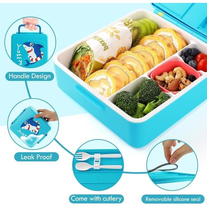 Lunch Box Enfant, Boîte À Déjeuner Bento Avec 4 Compartiments, Boite A ...
