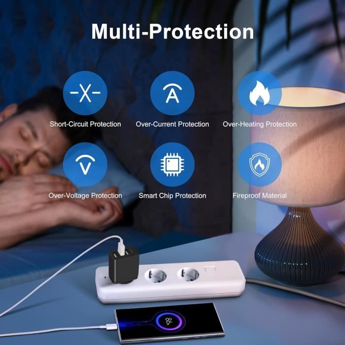 Embout Chargeur Usb Multiple (Noir), Prise Usb 15,5W À 3 Ports ...