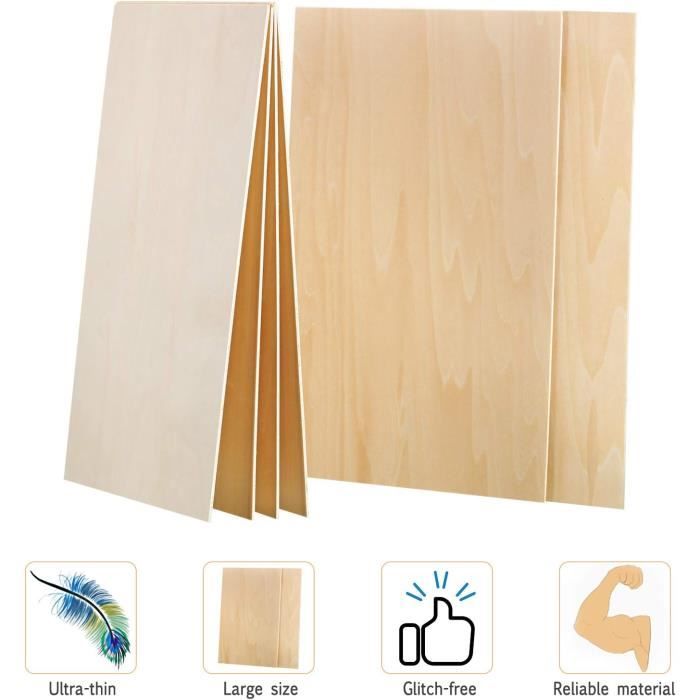 6 Feuilles de Bois de Balsa Feuilles de Tilleul Minces Non Finies ...
