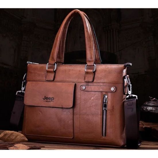 Sac Sacoche Courchevel Hommes Luxe en Cuir 156” pour Ordinateur Brown ...