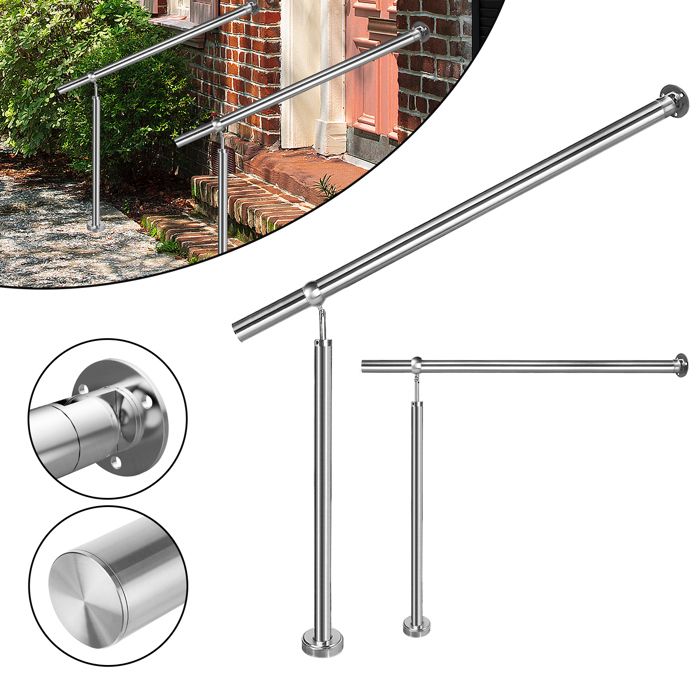 LARS360 Main courante en acier inoxydable - Main courante murale - Pour ...