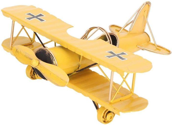 Modèle d'avion vintage, mini biplan en métal, jouet pour décoration d ...