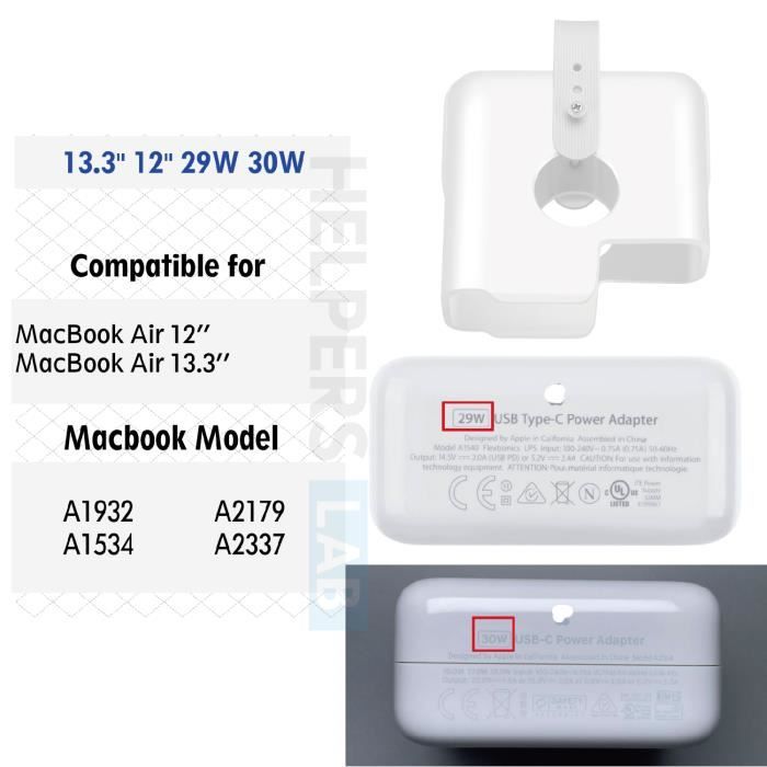 29W 30W AIR 12 13.3 - Étui protecteur de chargeur pour Apple MacBook Air Pro Retina, coque pour ...