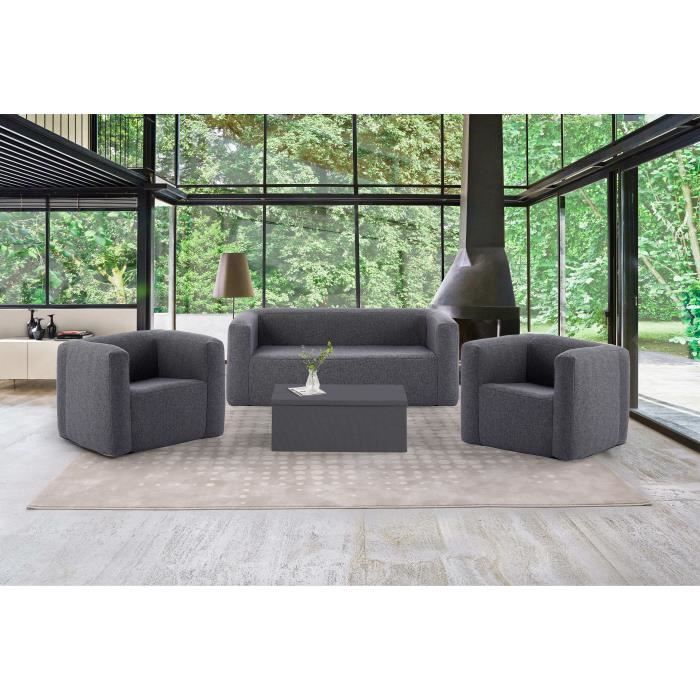 Table basse avec rangement - TERRACOTTA - gris foncé - Rectangulaire ...