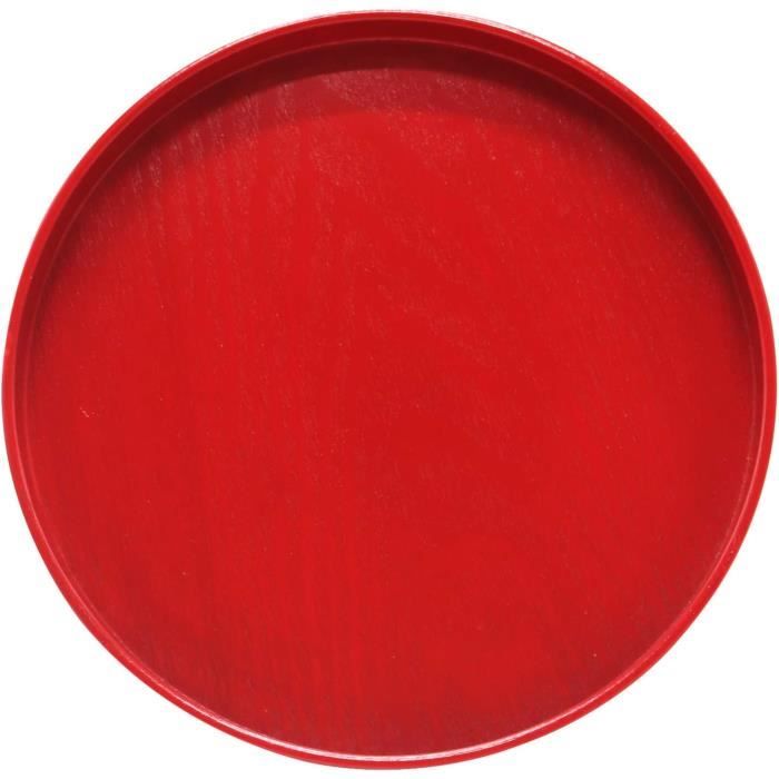 Plateau De Service Rond En Bois Massif Antidérapant Avec Bords ...