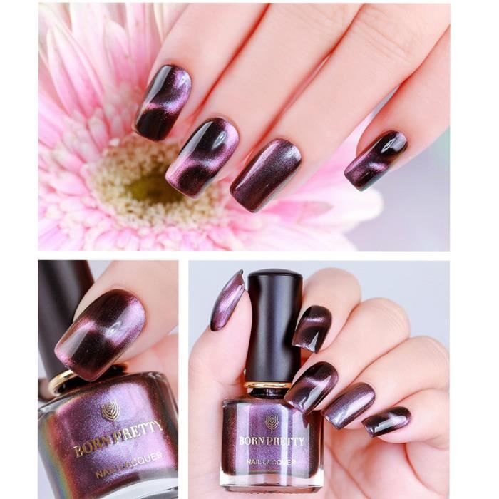 BORN PRETTY vernis à ongles holographique oeil de chat tremper hors UV Gel vernis à ongles Gel ...