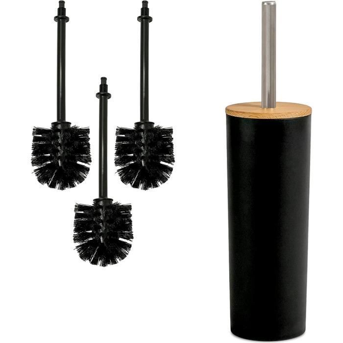 Brosse WC Brosse de Toilette Noir Mat, Set de balais Toilette 2 x brosses de Rechange[69 ...