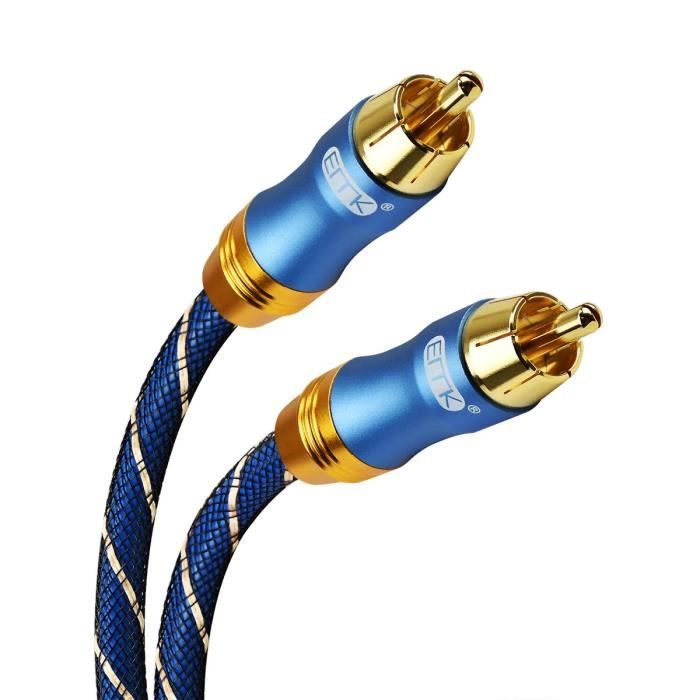 Câble de Subwoofer, Câble Coaxial Numérique Cinch Câble Audio Plaqué or ...