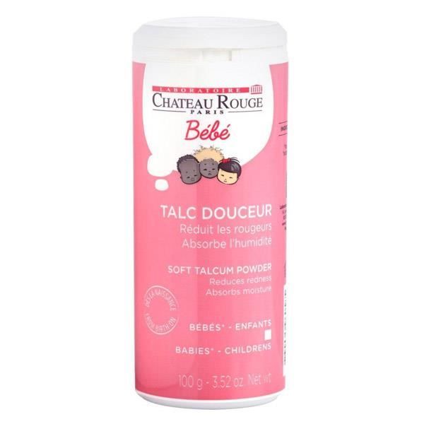 Talc - Château Rouge - Bébé - 100g - Hypoallergénique - Ingrédients ...