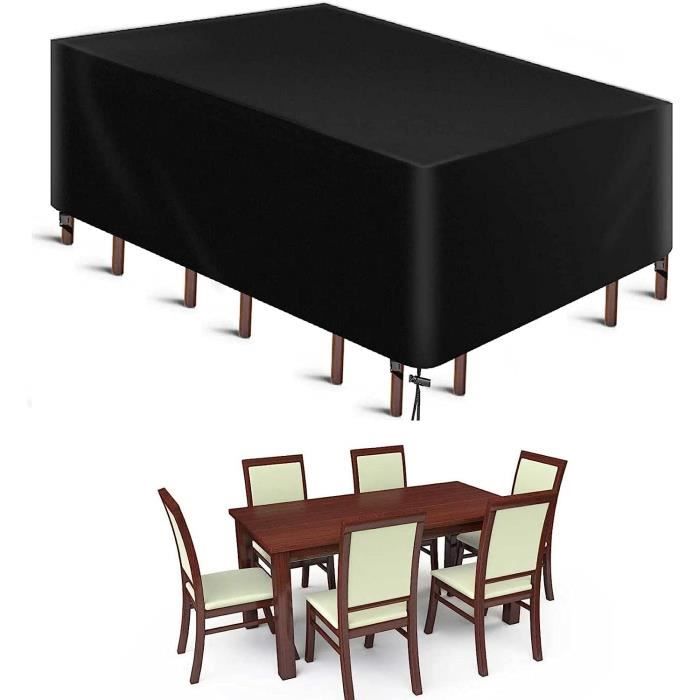 Housse de table de jardin étanche rectangle anti-UV résistant à la ...