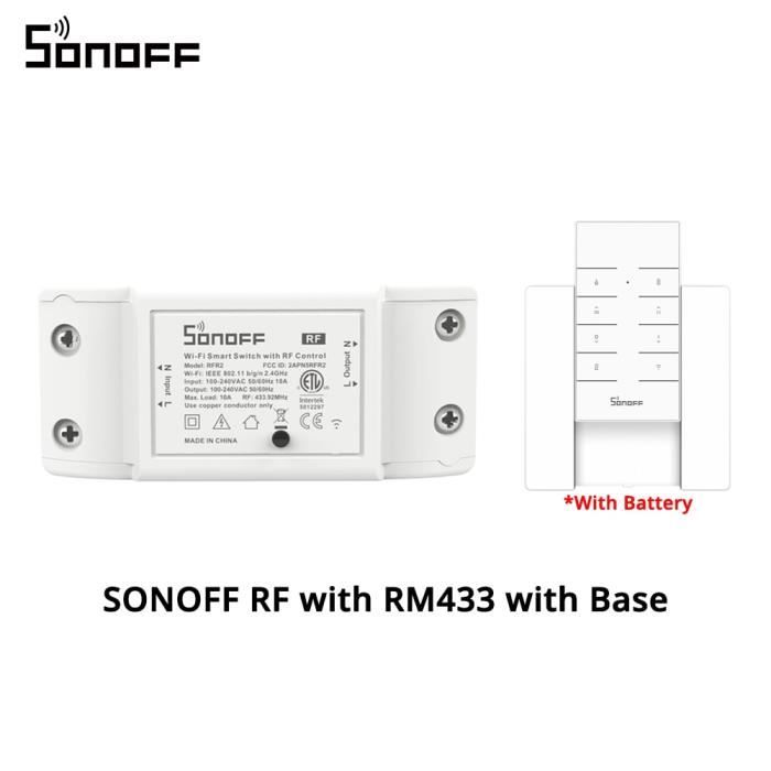 RF couleur avec base RM433 Sonoff Commutateur Intelligent WiFi RF 433MHz Récepteur RF ...