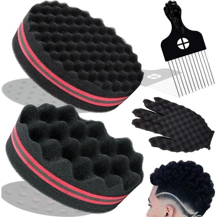 4 Pièces Éponge Twist Afro Et Peigne Afro En Métal Pour Cheveux Crépus ...