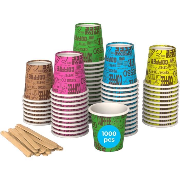 Kit Complet Gobletes Jetable Carton Expresso 1000Pcs 75Ml + 1000 Pcs ...