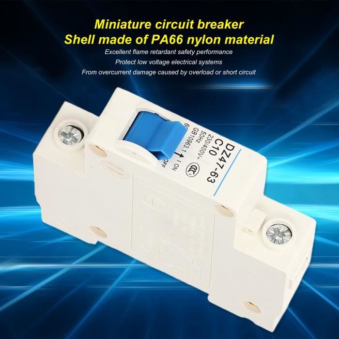 URB - Cikonielf Disjoncteur miniature 1P Isolateur de courant résiduel Montage sur rail DIN 230V ...