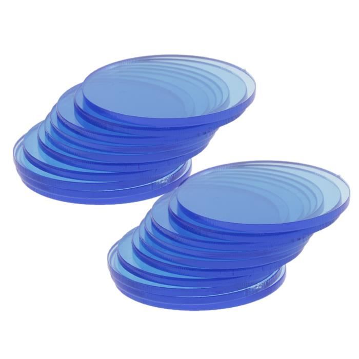 20x Panneau Acrylique Rond Plateau Disque Transparent Base en Acrylique ...