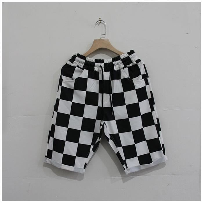 Short,Short à carreaux pour homme, coupe Slim, droit, rayé, Style ...